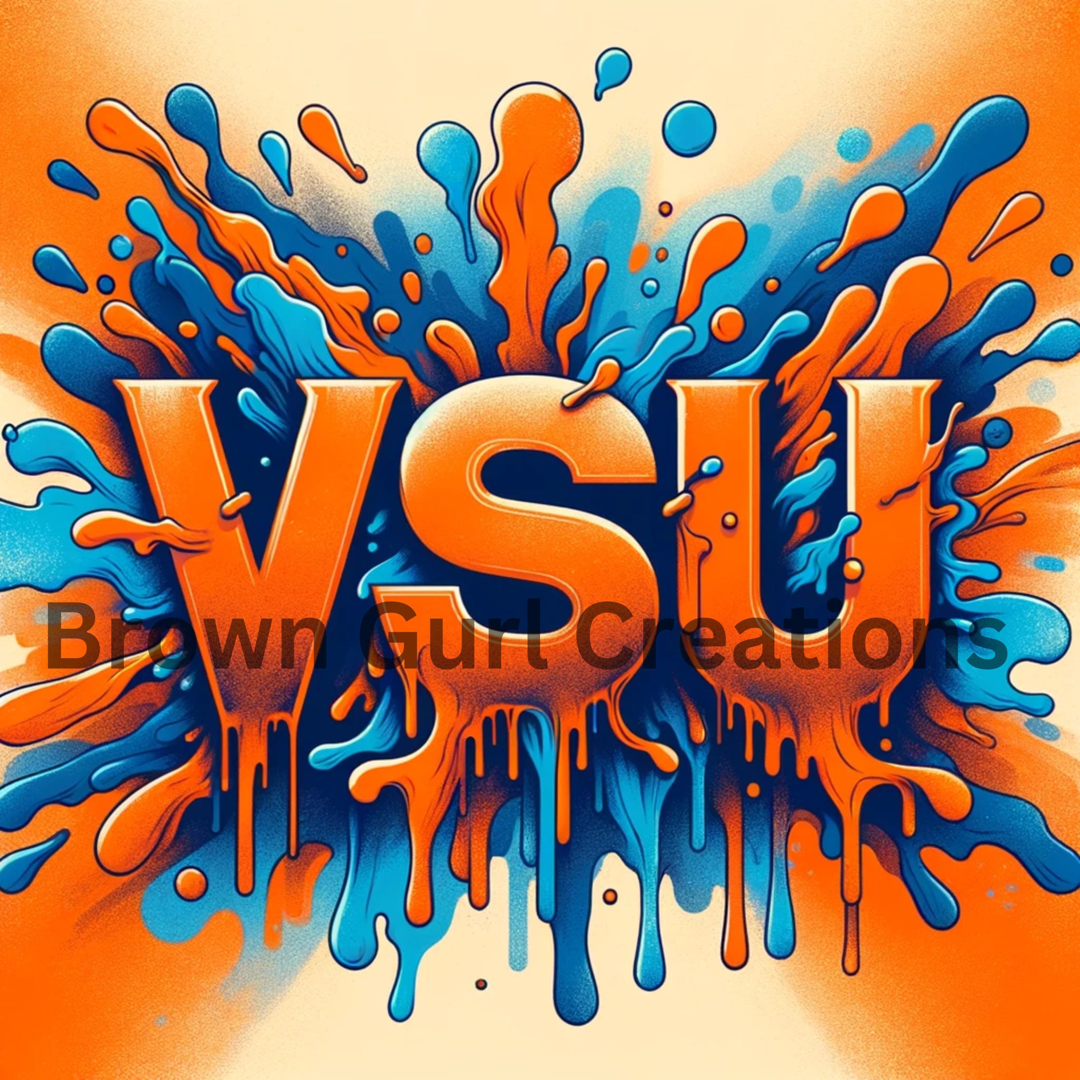 VSU Inspired 3D Splash for Apparel, Tumblers, Book Covers and More - Etsy