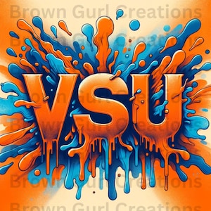VSU Inspired 3D Splash for Apparel, Tumblers, Book Covers and More - Etsy