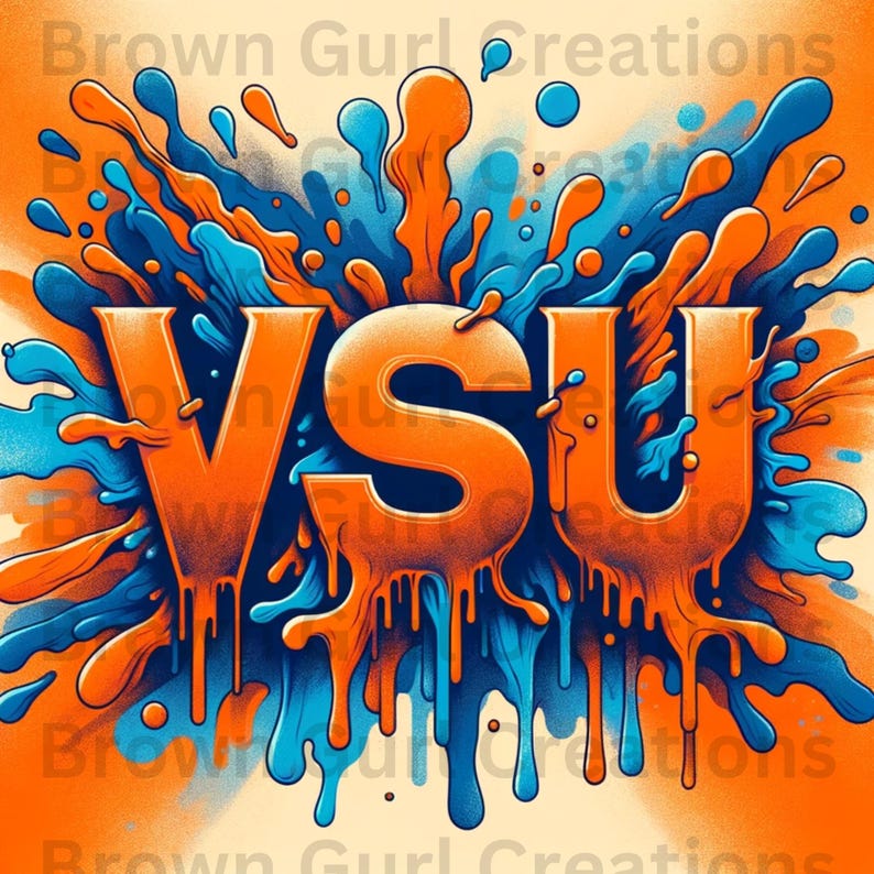 VSU Inspired 3D Splash for Apparel, Tumblers, Book Covers and More - Etsy