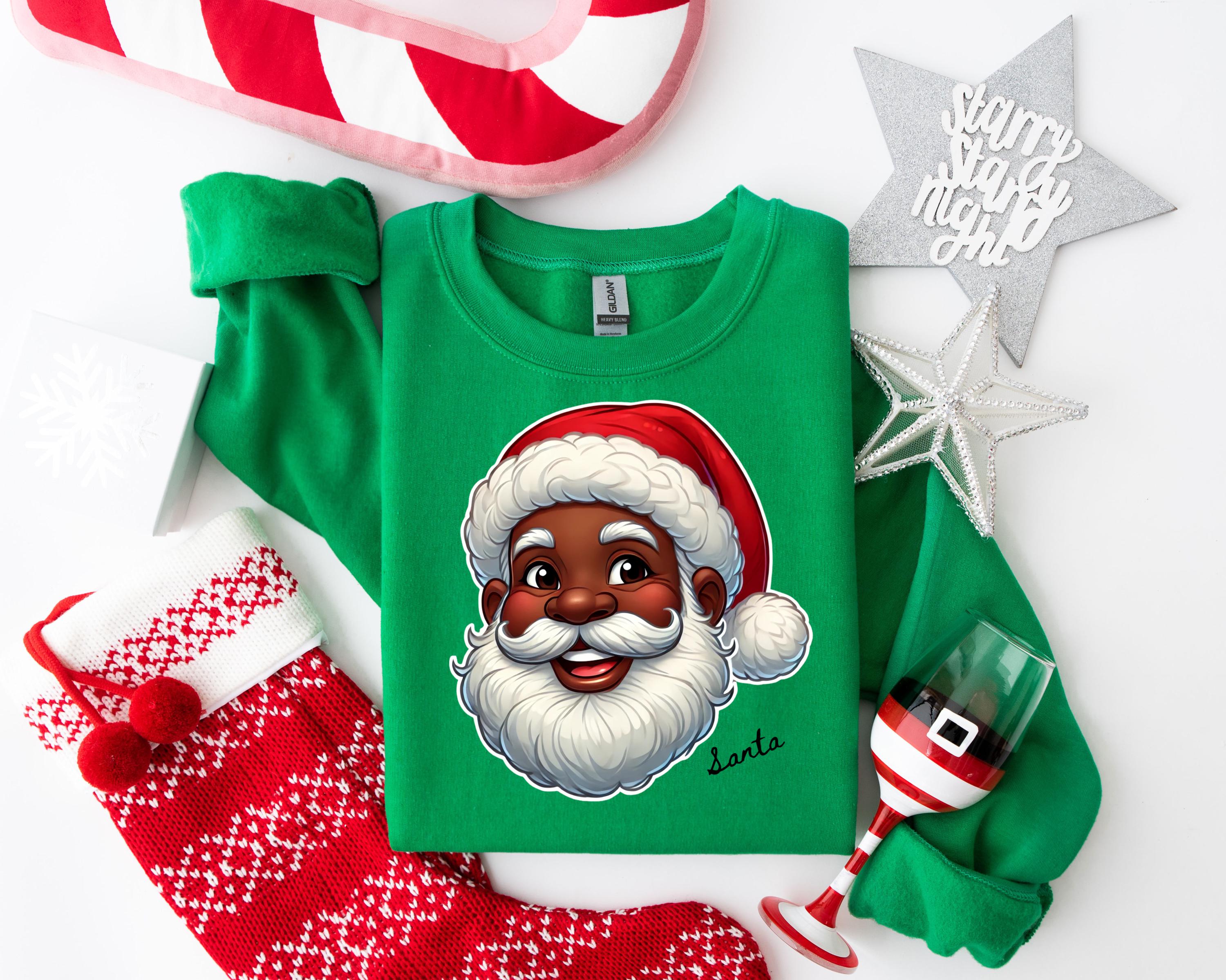 Black Santa Claus Digital Illustration | Joyful Christmas Art | Festive ...