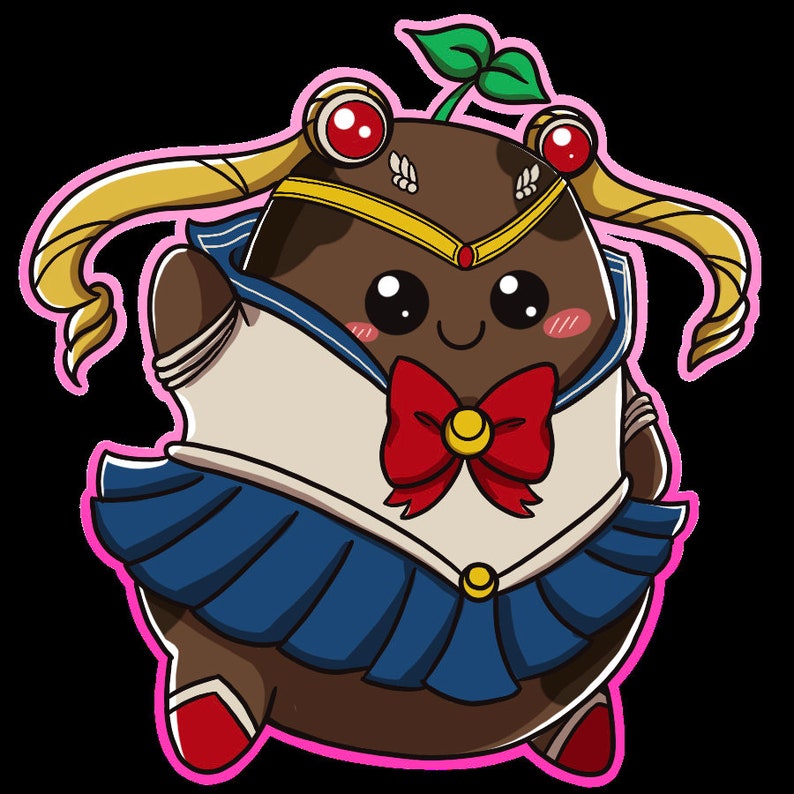 Spudley Moon Holographic Palewonder Streamer Merch Sticker - Etsy