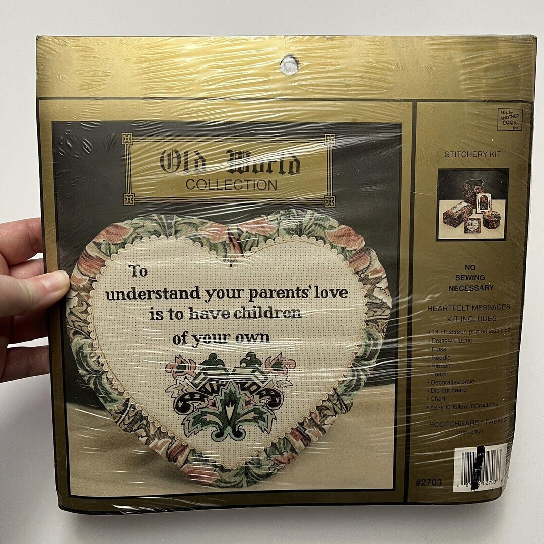 Vintage Old World Collection Cross Stitch Kit Floral Heart Sampler ...