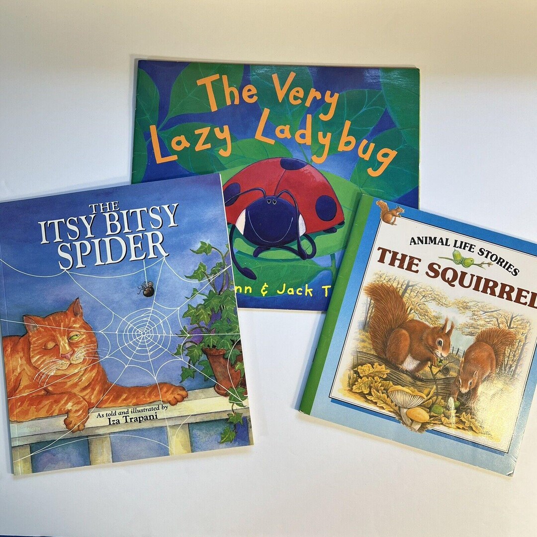 Set of 3 Childrens Storybooks Itsy Bitsy Spider the Squirrel Very Lazy ...