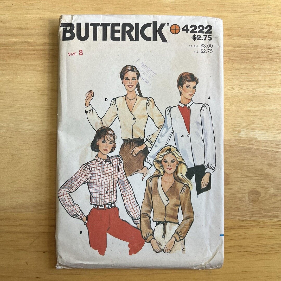 Vintage 1980s Butterick Sewing Pattern 4222 Blouses Size 8 - Etsy Canada