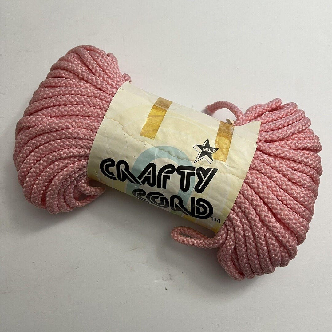 Vintage Crafty Cord Macrame 50 Yds Braided Knotting Cord Weaving Craft ...