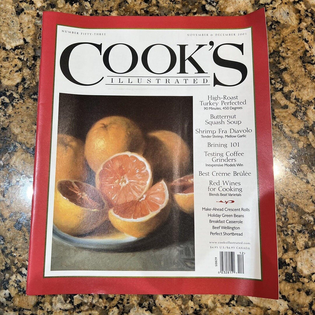 Vintage Cooks Illustrated Cooking Recipe Magazine November December ...