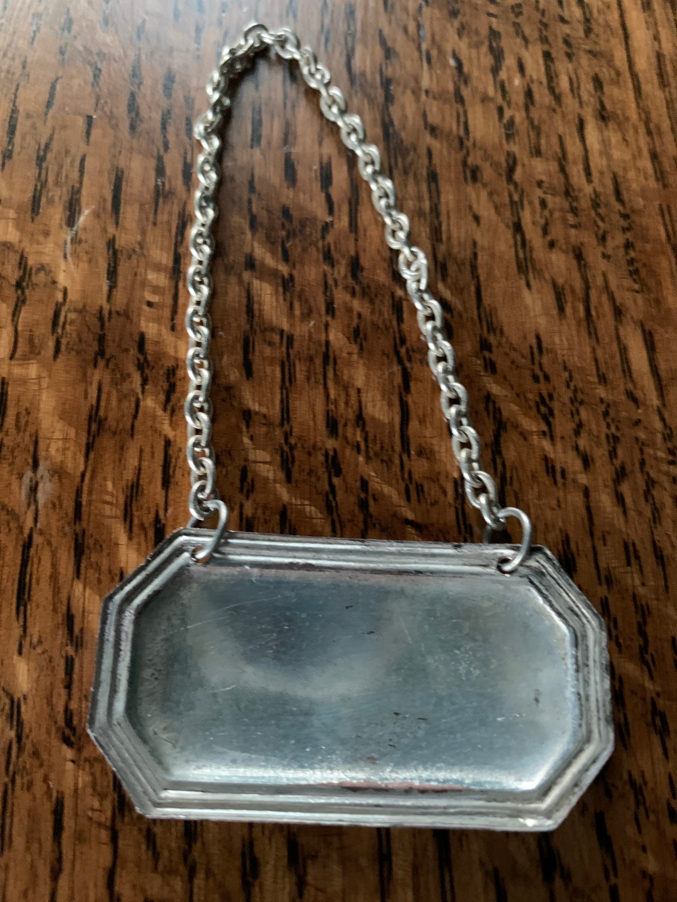 Vintage Silver Plated Decanter Label. - Etsy UK