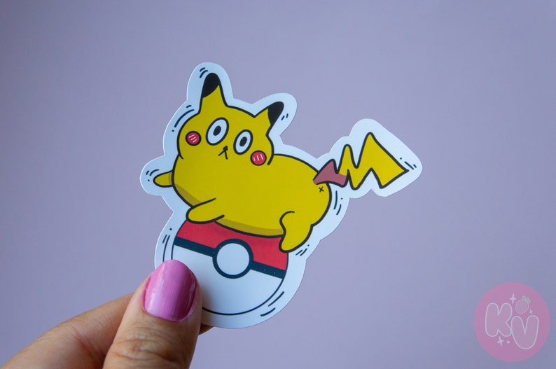 Chubby Pikachu Fan Art Kawaii Die Cut Sticker Matte - Etsy Australia
