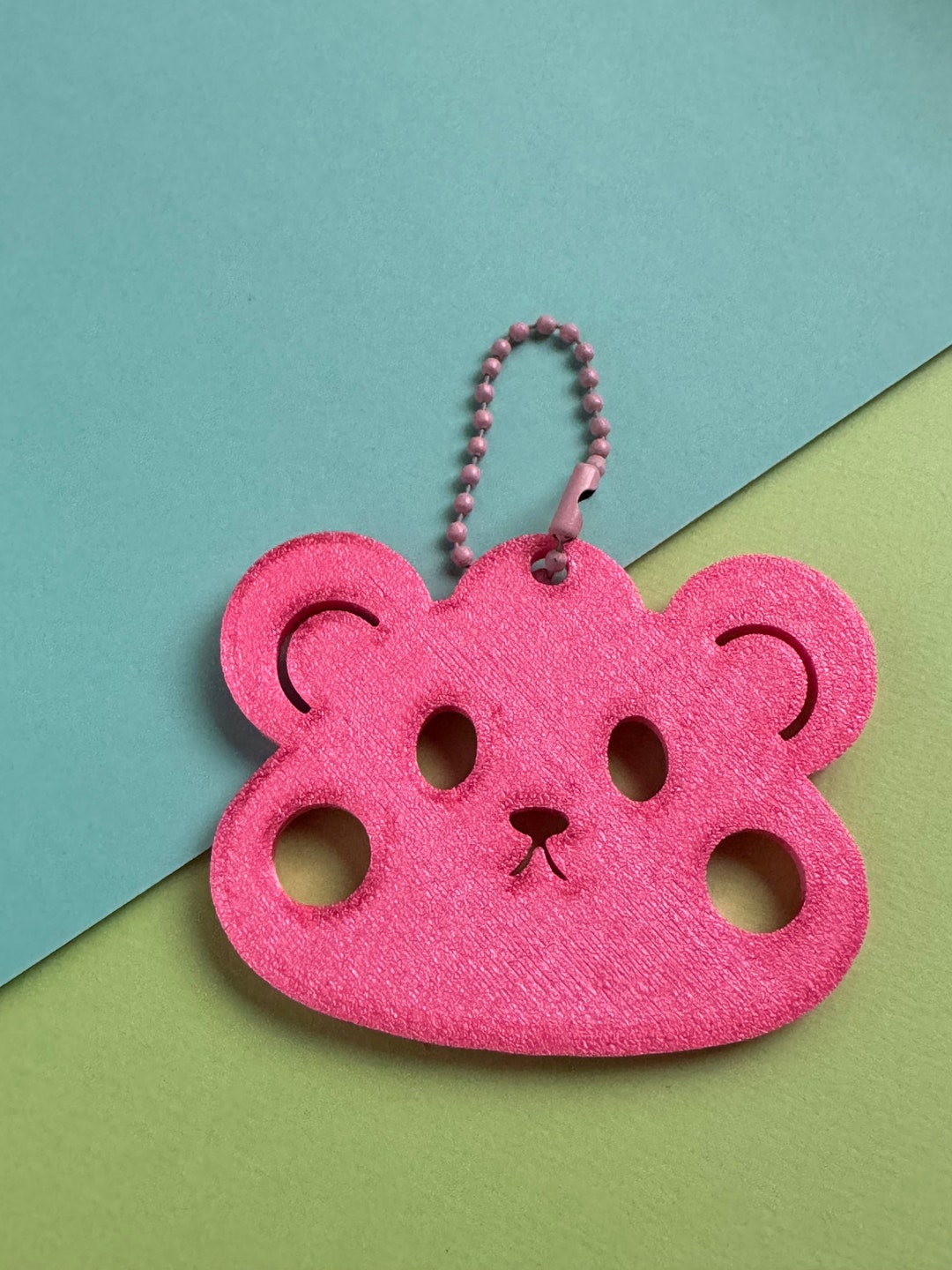 Bear Face Keychain 3D Printed Keychain Kawaii Bag Accessory - Etsy