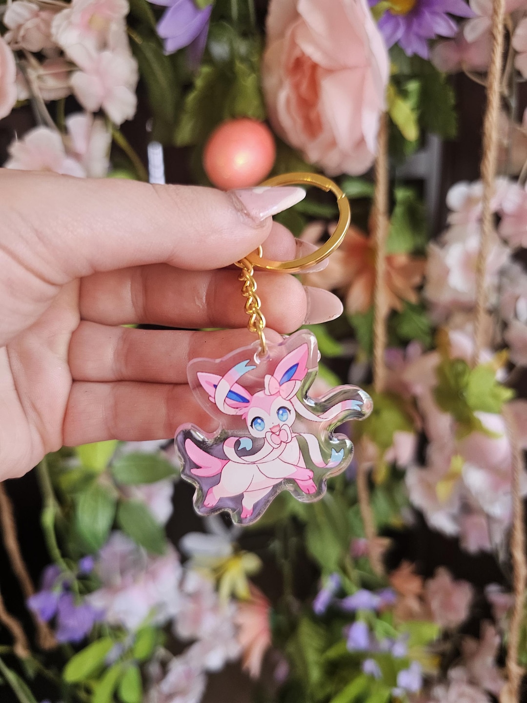 Sylveon Keychain - Etsy