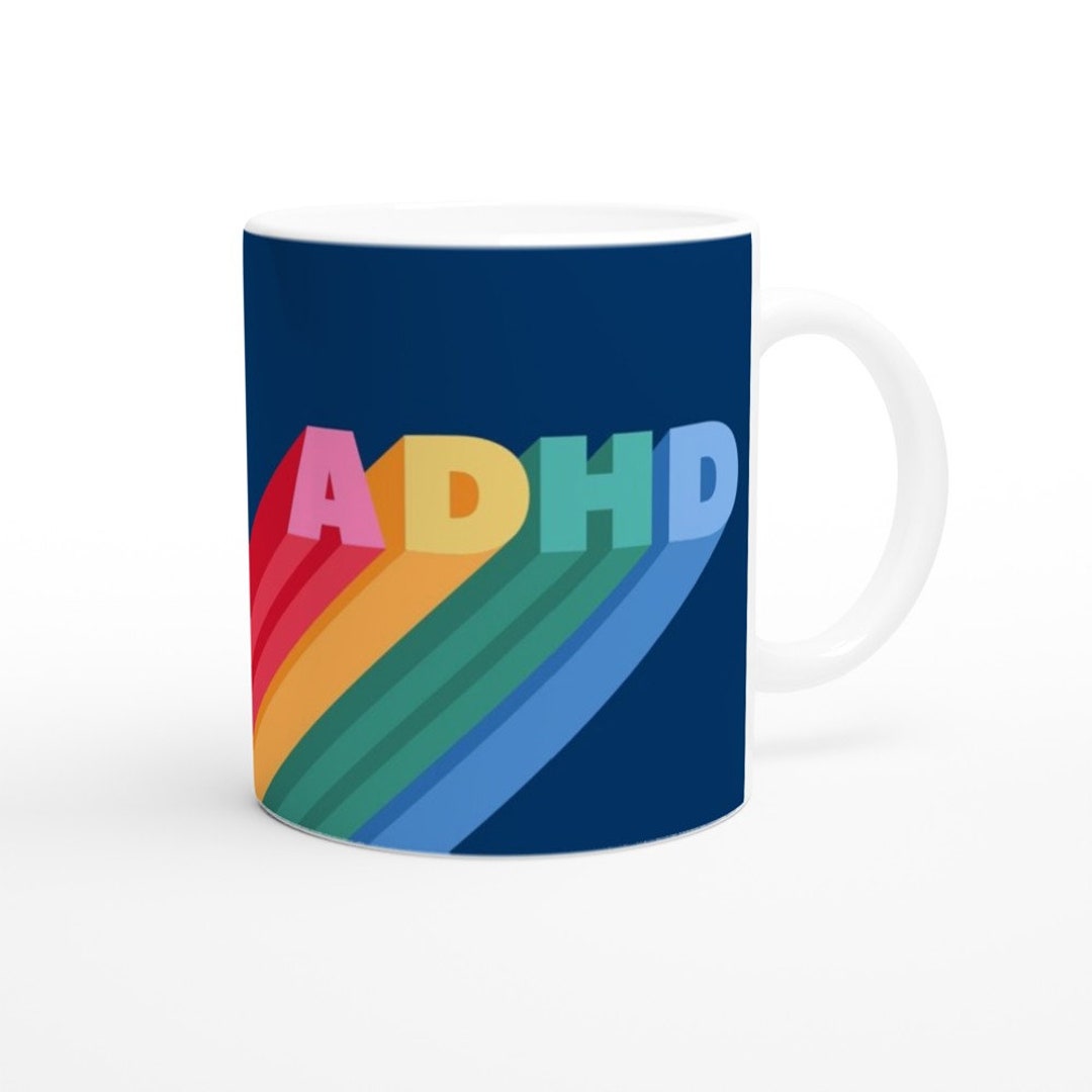 ADHD Mug, Neurodiversity Mug, Shadow Text, Coffee Mug, Tea Mug, ADHD ...