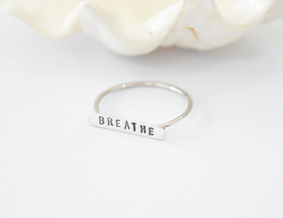 Breathe Ring, Sterling Silver Ring, Reminder Ring, Silver Jewellery ...