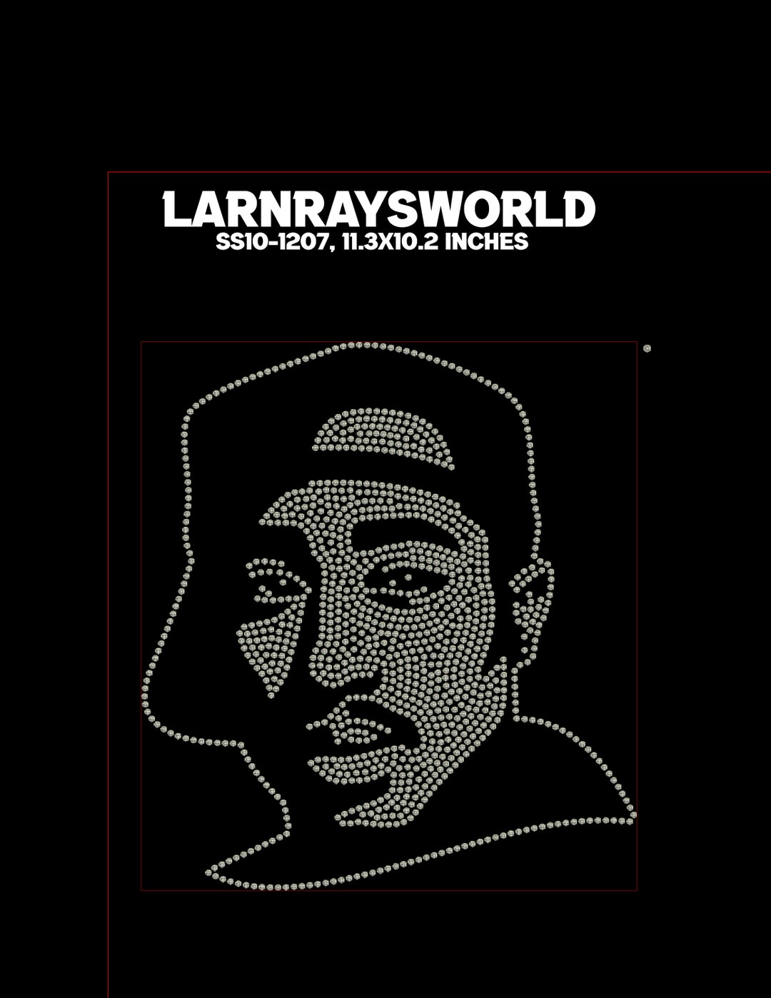 2pac Portrait Rhinestone Template - Etsy
