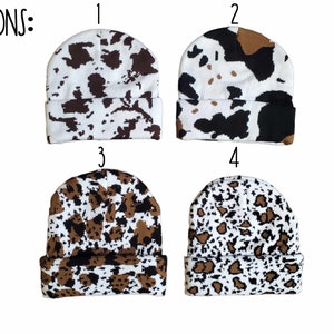 Adult Cow Print Beanie Cow Print Toboggan. - Etsy