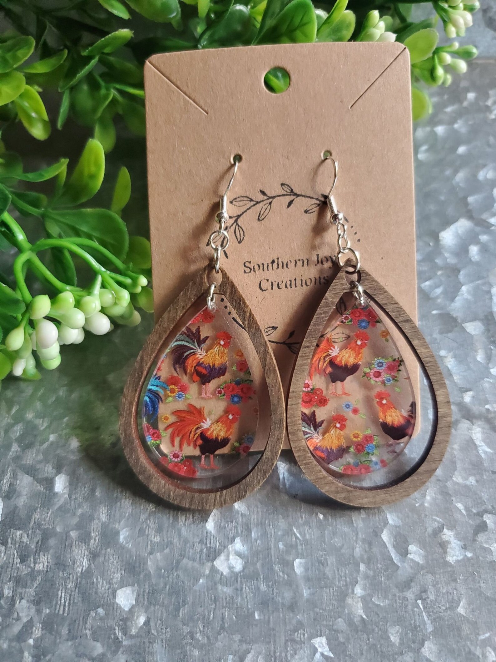 Chicken Earrings Rooster Earrings - Etsy