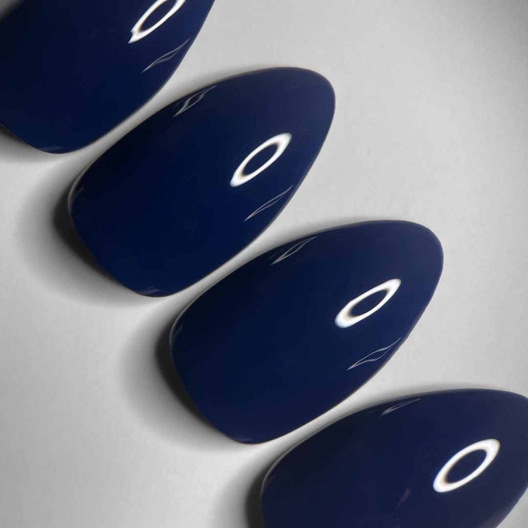 Dark Blue Press-on Nail Set Set of 24-28 Press-on Nails - Etsy