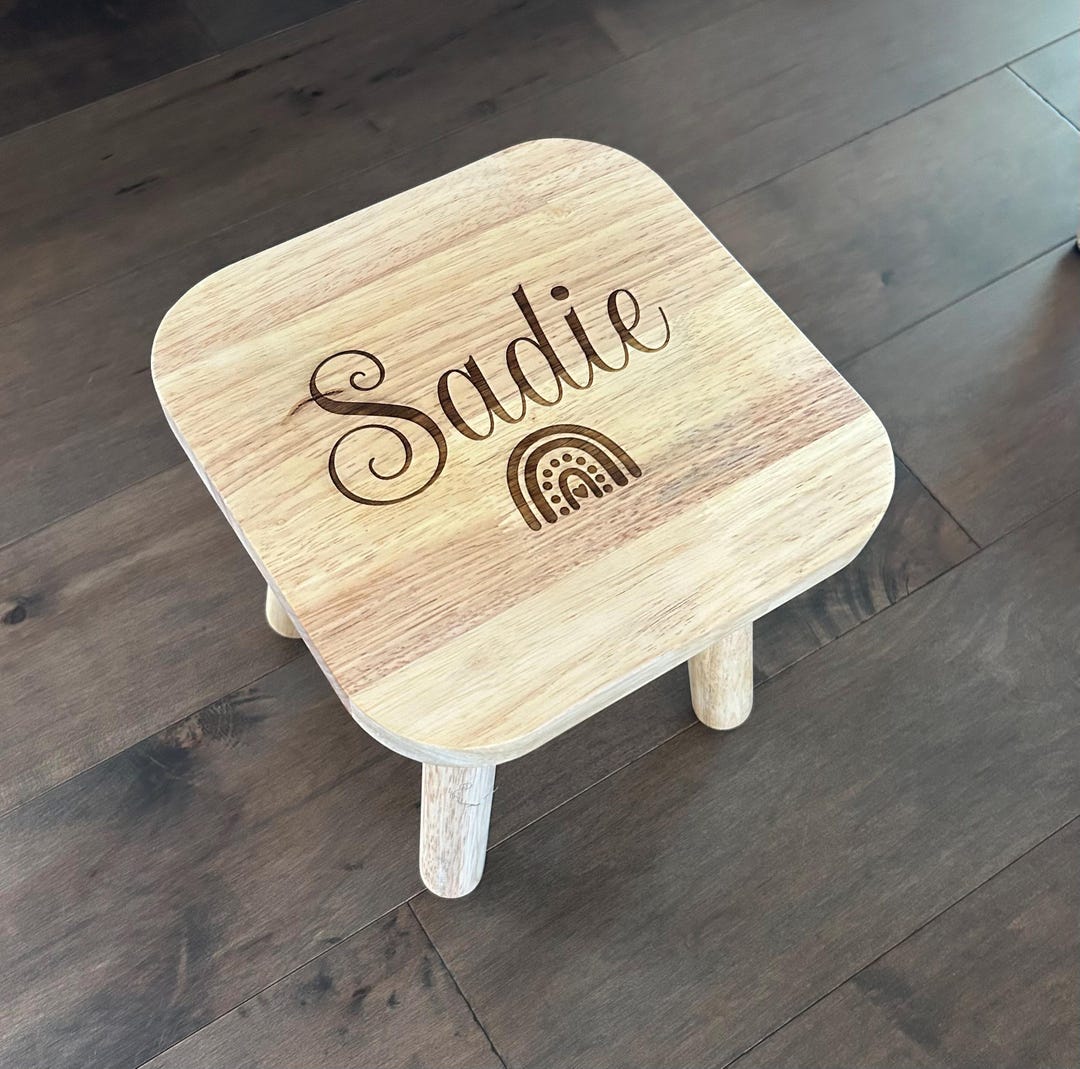 Personalized Engraved Keepsake Wood Toddler Stool, Child Step Stool - Etsy