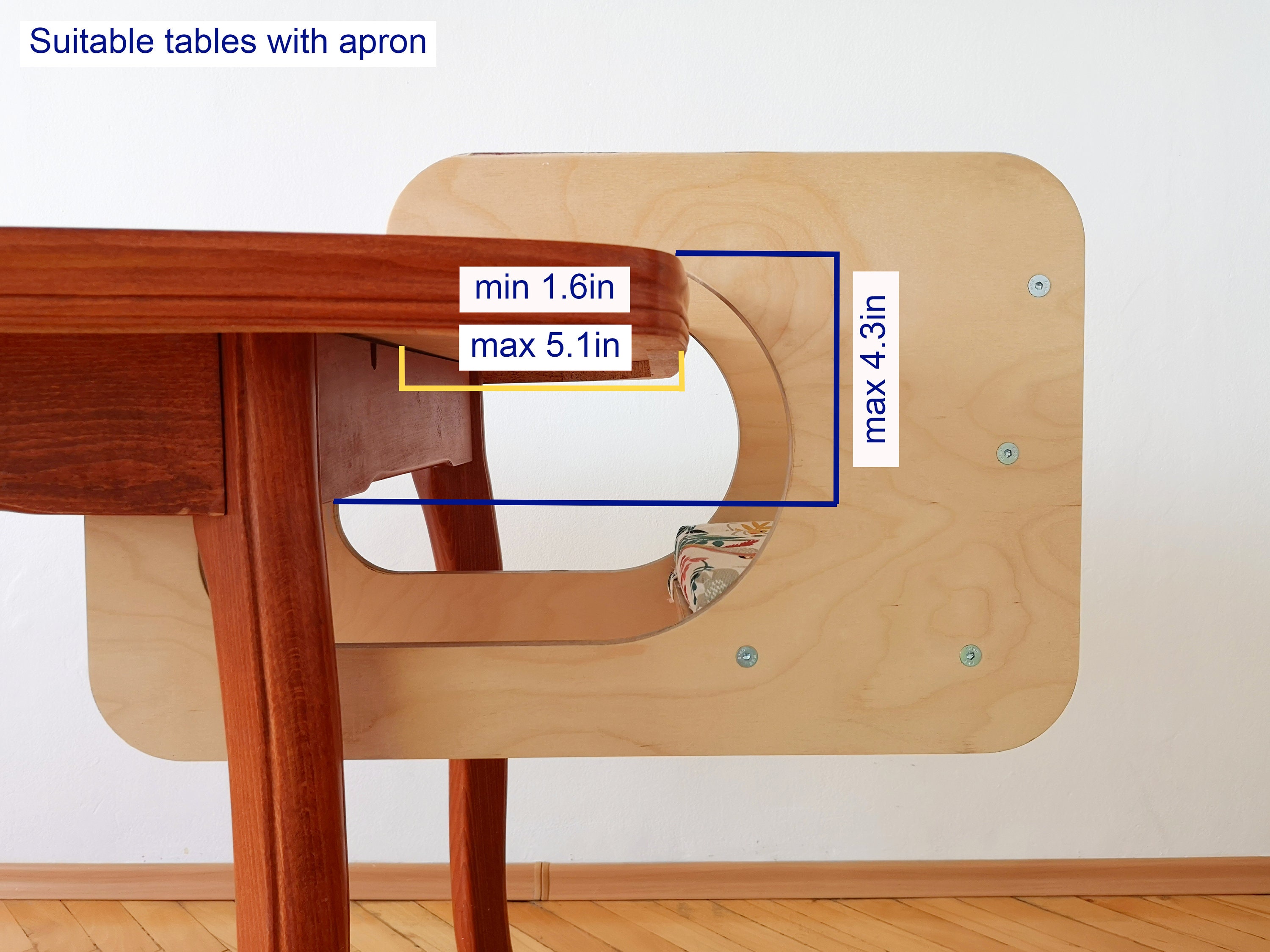 Wooden Hook on Chair, Toddler Chair, Clip on Table Chair, Attach to ...