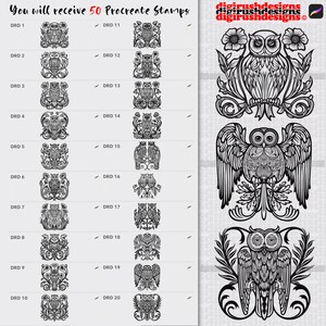 Owls Procreate Stamps Art Nouveau Procreate Brushes Vintage Owl Birds ...