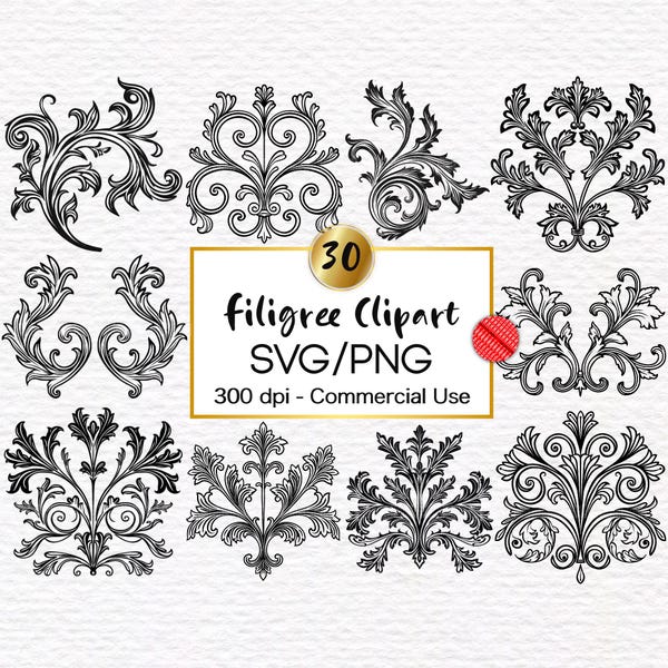 Filigree Svg - Etsy