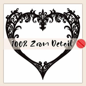 Ornate Gothic Heart Frames Clipart PNG Digital Download, Vintage ...