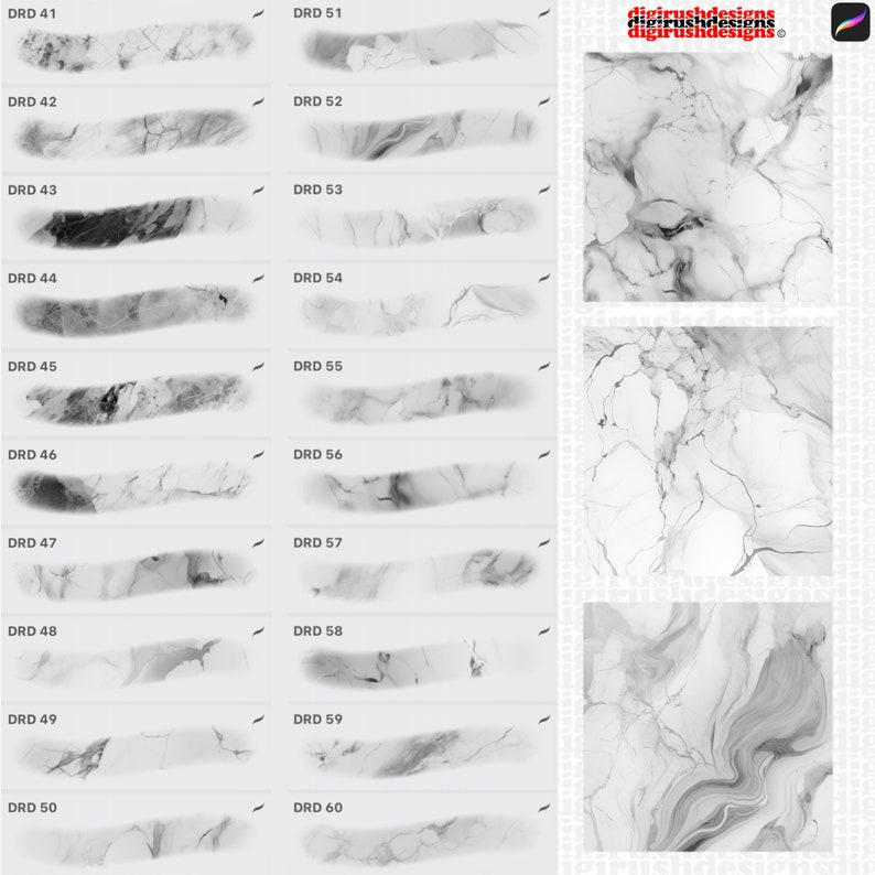 Procreate Marble Texture Brushes Seamless Realistic Marble Stone Pattern Marble Statue ...