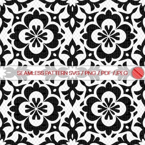 Ornate Flower Pattern SVG, Seamless Floral Design (digital Download) - Etsy