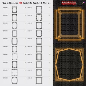 Procreate Art Deco Frame Stamps Vintage Borders Art Deco Frames Digital ...