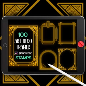 Procreate Art Deco Frame Stamps Vintage Borders Art Deco Frames Digital ...
