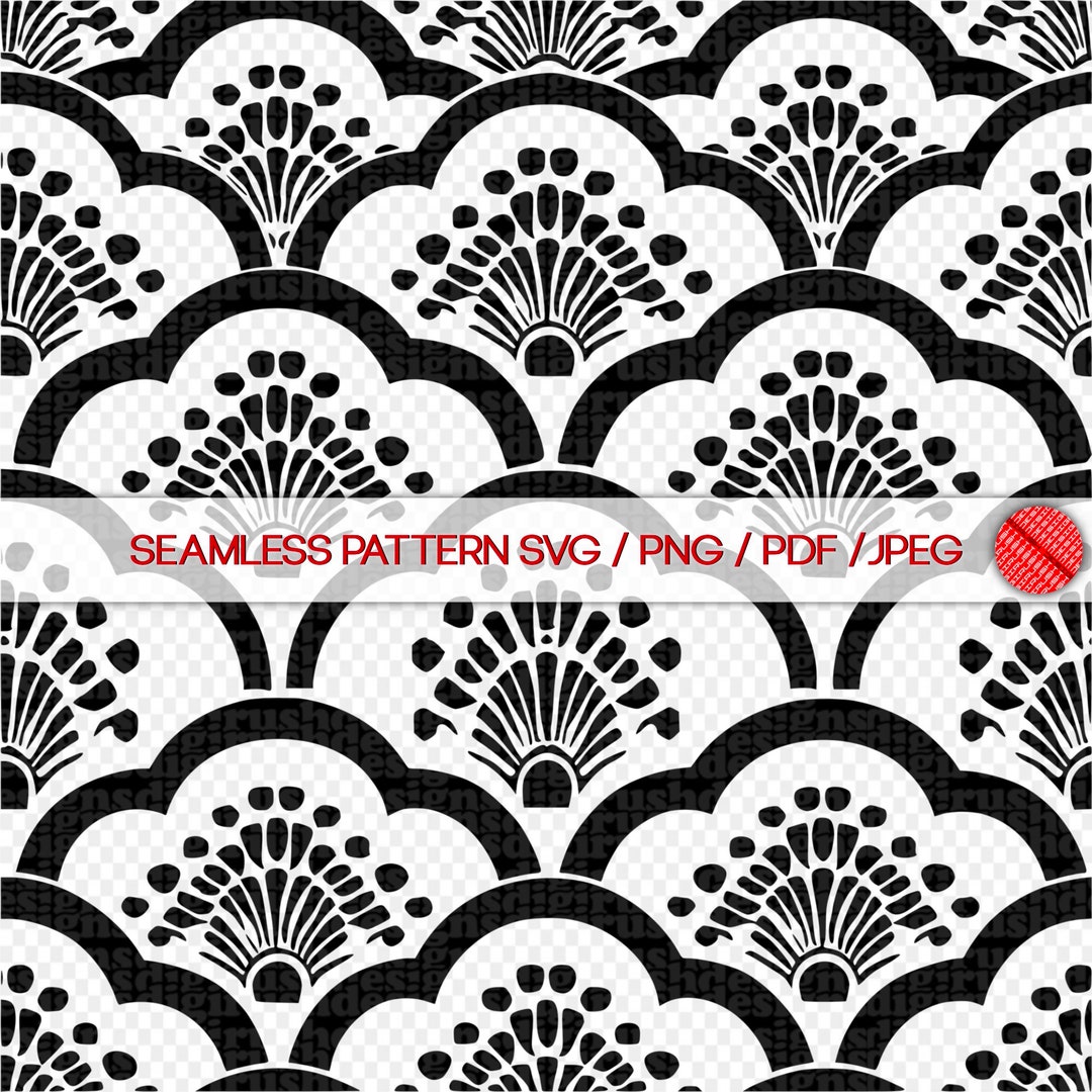Asian Floral Pattern SVG: Seamless Flower Repeat Pattern (digital ...