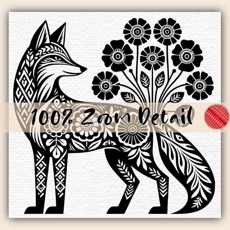 Scandinavian Fox Folk Art Procreate Stamps Swedish Foxes Nordic Animal ...