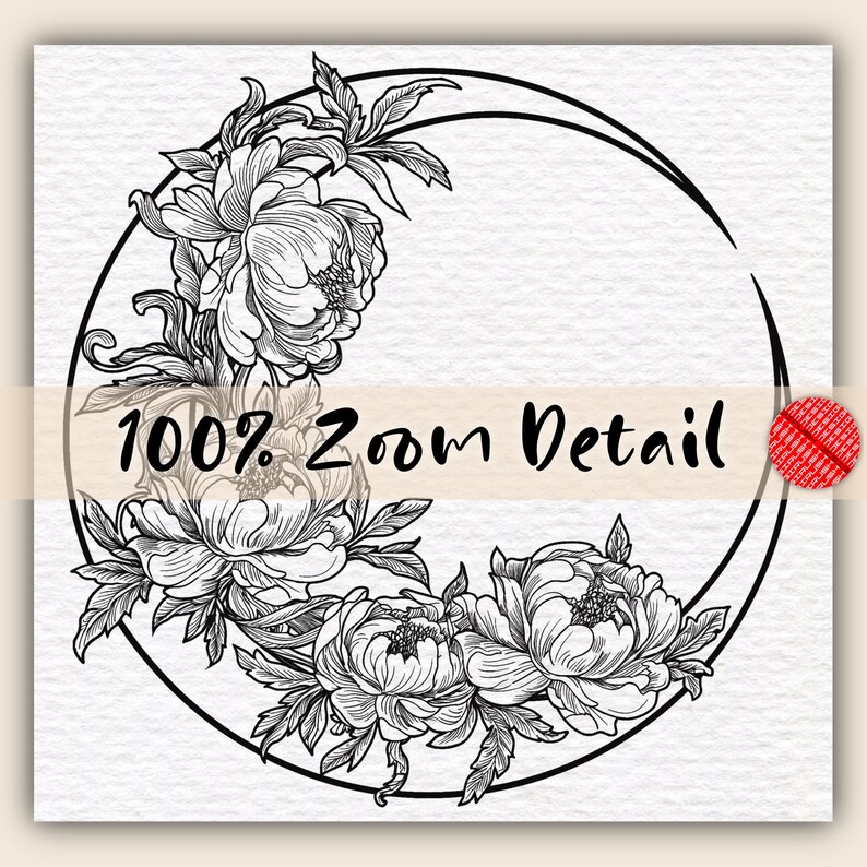 50 Art Nouveau Moon Procreate Stamps, Floral Art Deco (digital Download ...