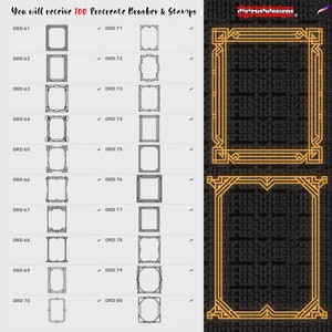 Procreate Art Deco Frame Stamps Vintage Borders Art Deco Frames Digital ...