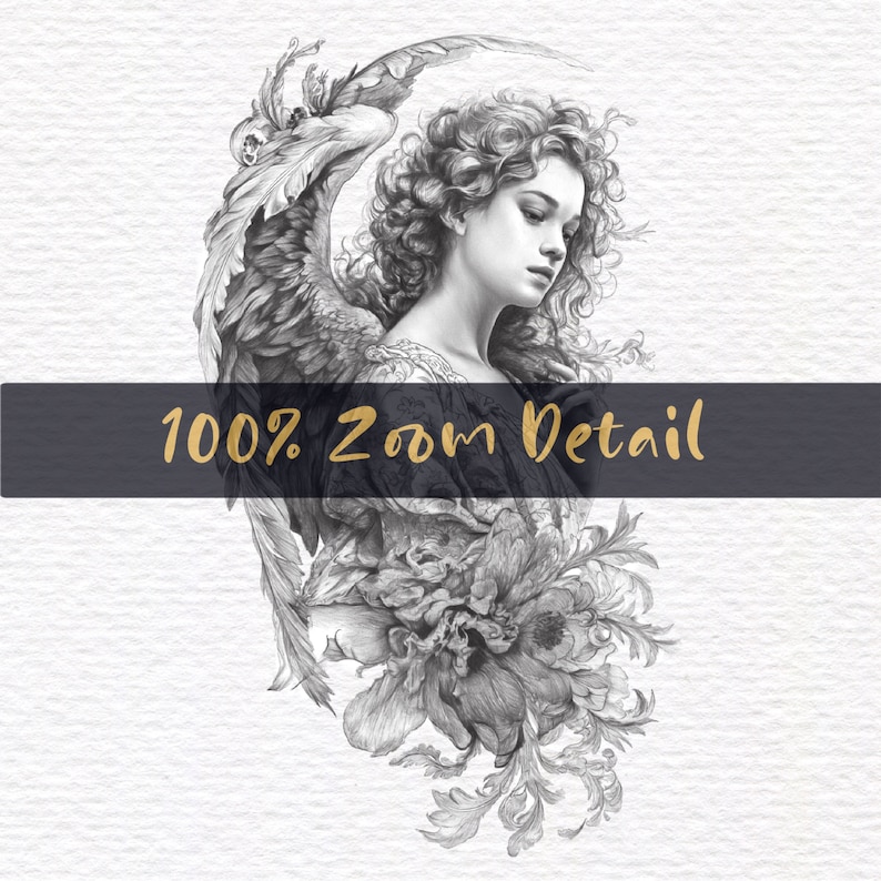 50 Baroque Angels Procreate Stamps - Highly Detailed Angel Sculptures ...