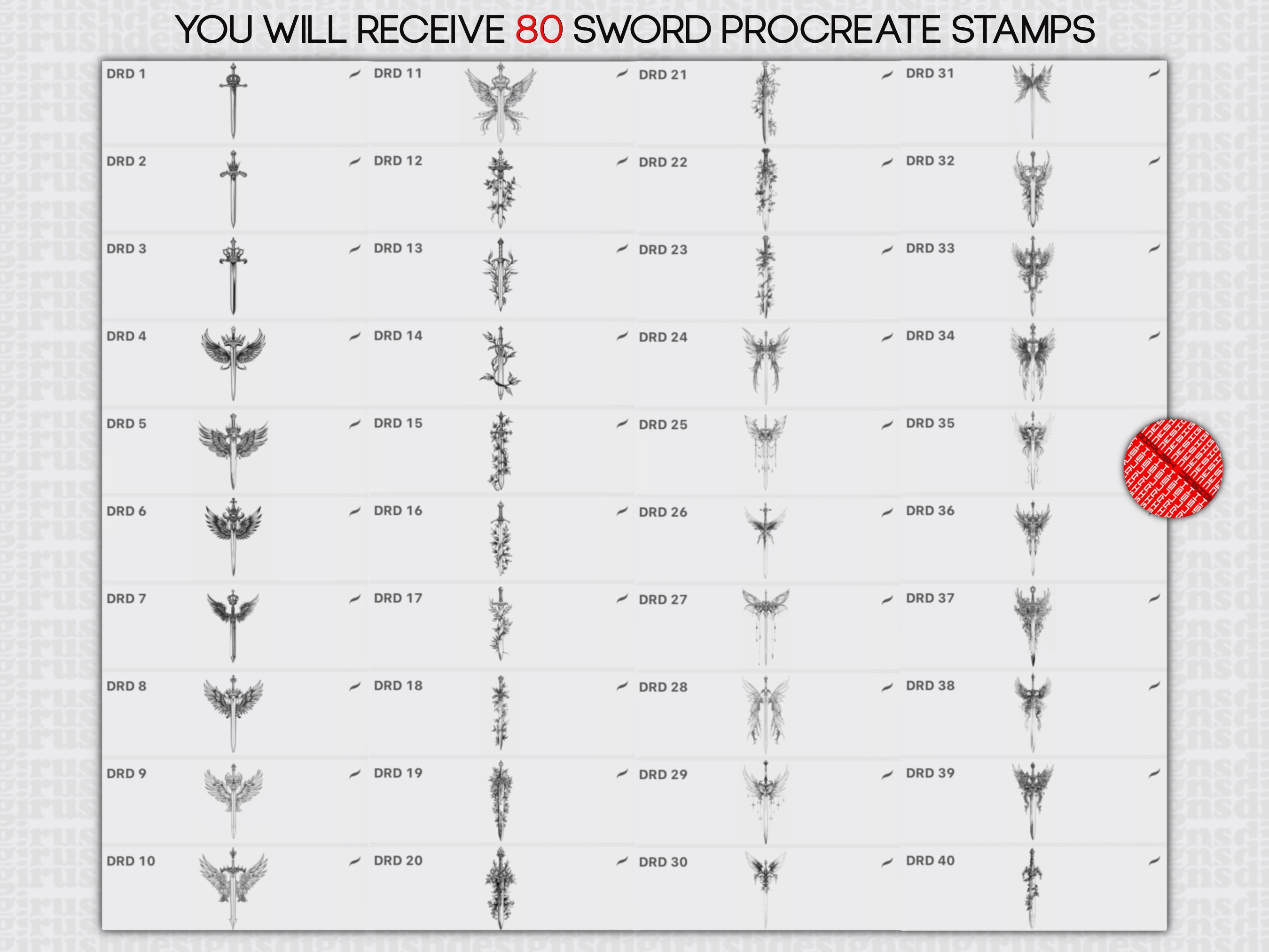 Procreate Swords Stamps, Swords & Daggers Brushes, Fantasy, Medieval ...