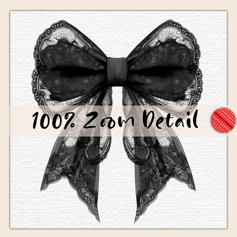 Black Lace Coquette Bows Clipart Bundle - 30 Gothic Victorian-inspired ...