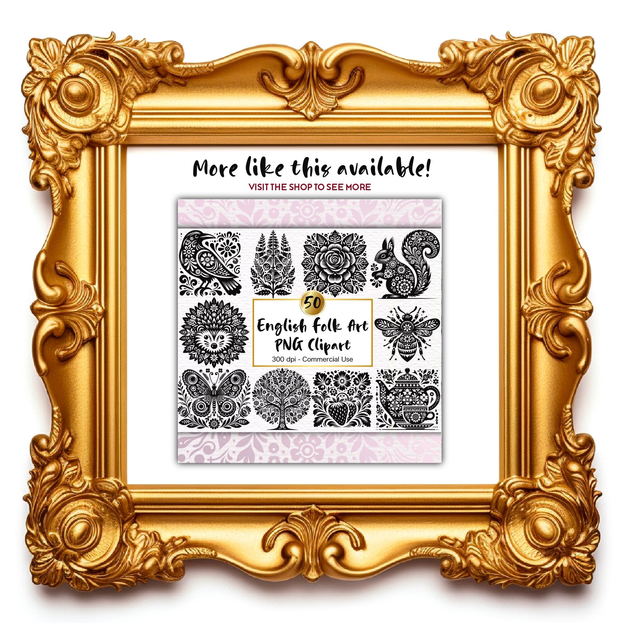 Crow Clipart Nordic Folk Art Winter Birds Digital Download Scandinavian ...