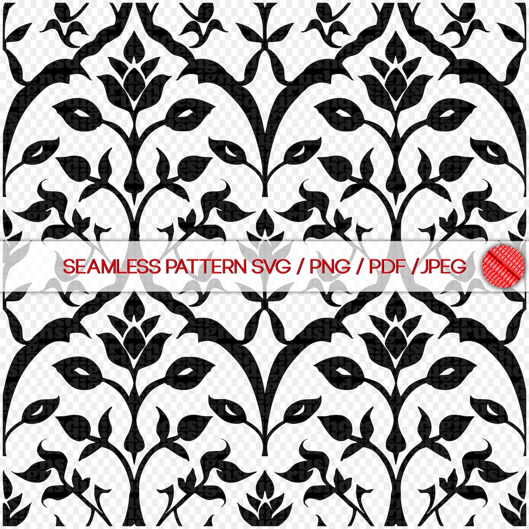 Ornate Floral Pattern SVG Seamless Flower Vine Repeat Pattern ...
