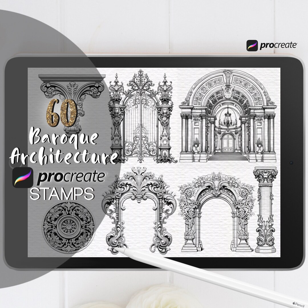 Procreate Baroque Architecture Stamps Renaissance Buildings Brushes ...