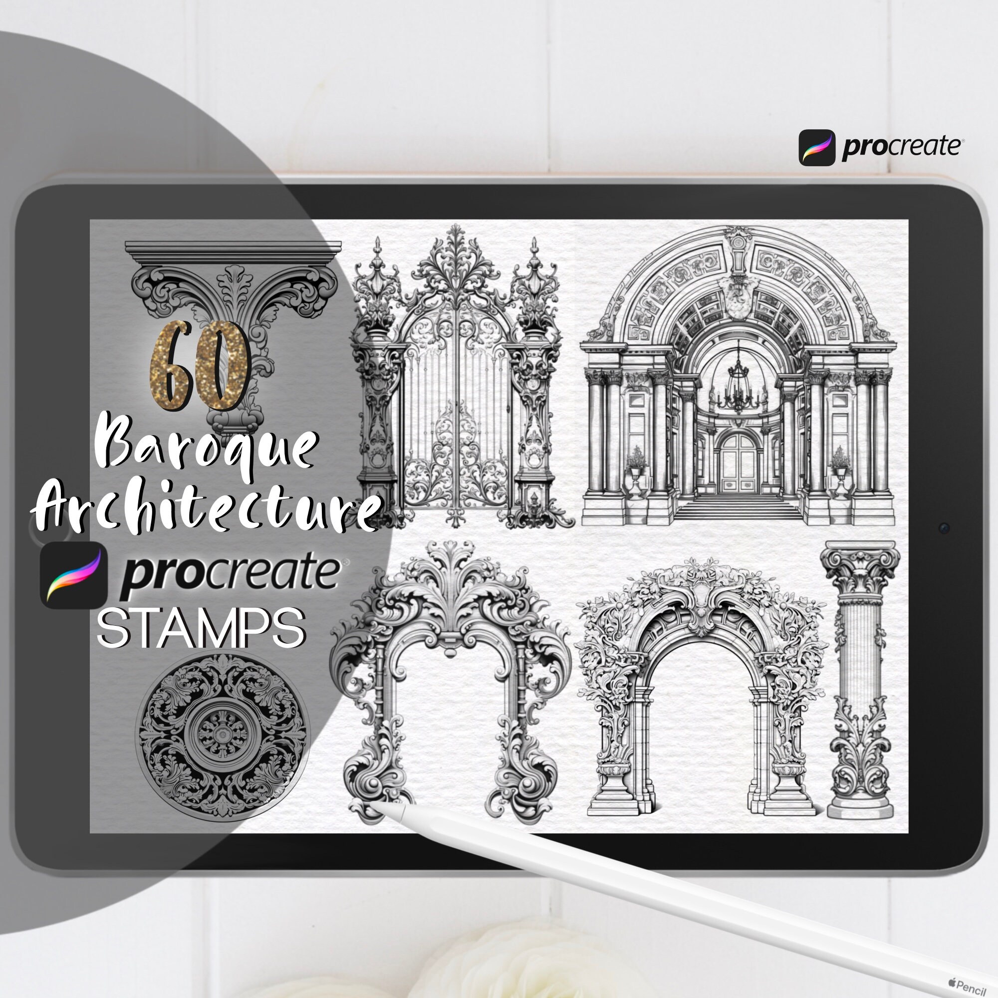 Procreate Baroque Architecture Stamps Renaissance Buildings Brushes ...