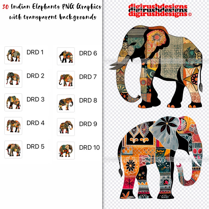 Elephant Clipart PNG Digital Download, Exotic Animal Clip Art PNG File ...
