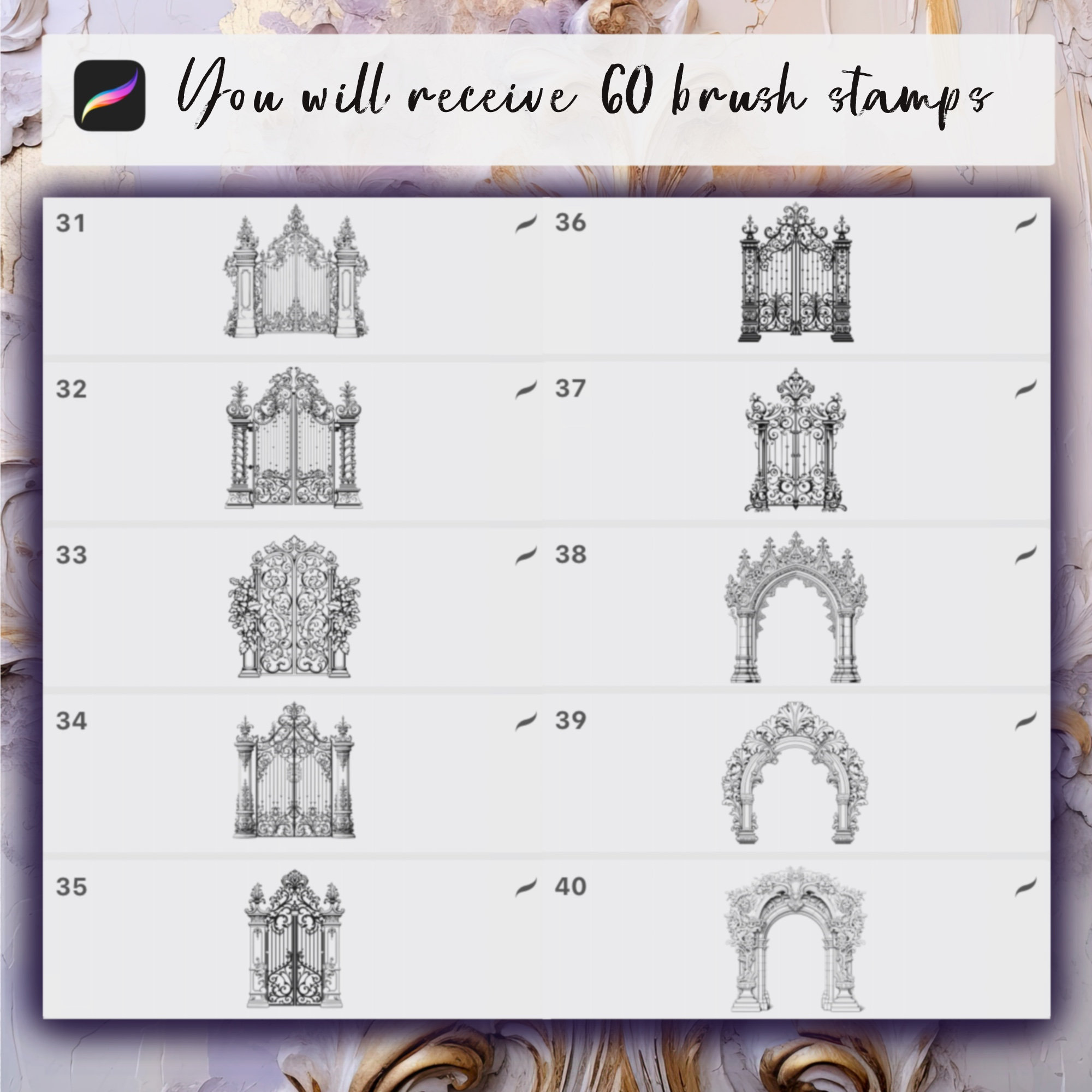 Procreate Baroque Architecture Stamps Renaissance Buildings Brushes ...