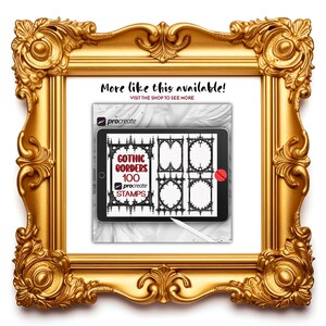 Procreate Gothic Scottish Border Frame Stamps Plaid Gothic Brushes for Procreate, Tartan ...
