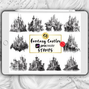 Castles Procreate Stamps Gothic Castle Procreate Brushes Fairytale ...