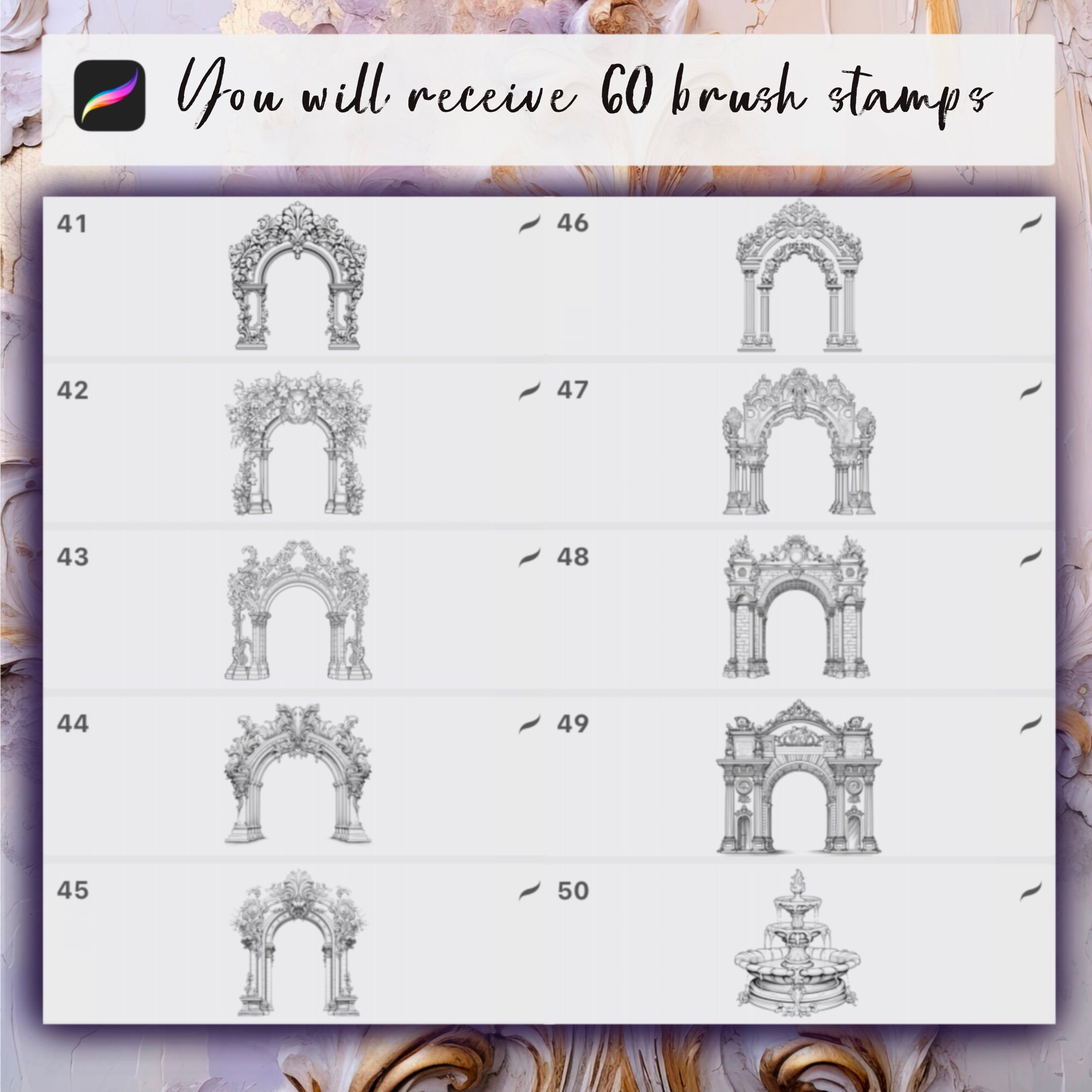 Procreate Baroque Architecture Stamps Renaissance Buildings Brushes ...