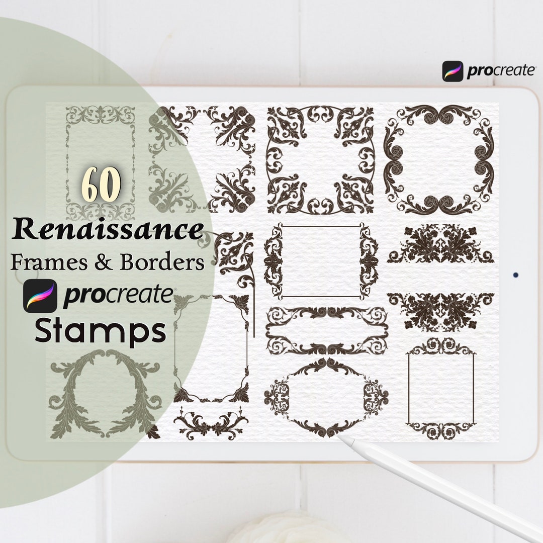 Procreate Vintage Frames Stamps Ornamental Border Brushes - Etsy
