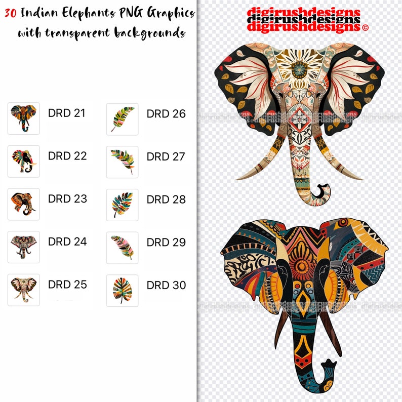 Elephant Clipart PNG Digital Download, Exotic Animal Clip Art PNG File ...