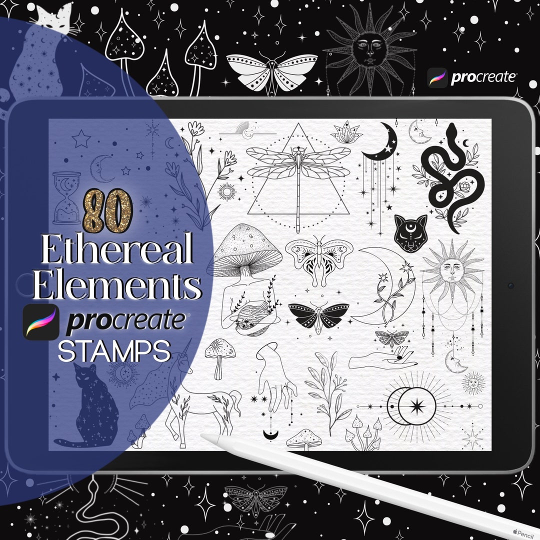 Ethereal Procreate Stamps Ethereal Elements Brushes - Etsy