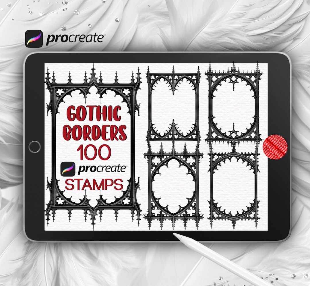 Procreate Gothic Border Frame Stamps Gothic Brushes for Procreate ...