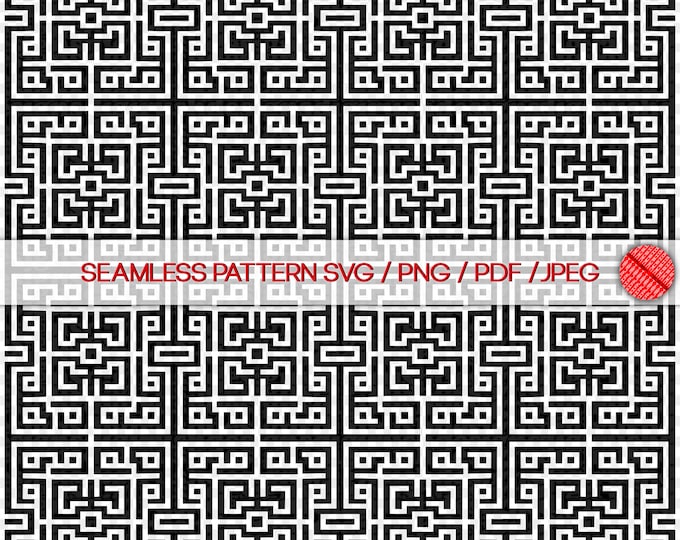 Seamless Greek Wave Pattern Svg, Roman Meander Pattern, Geometric ...